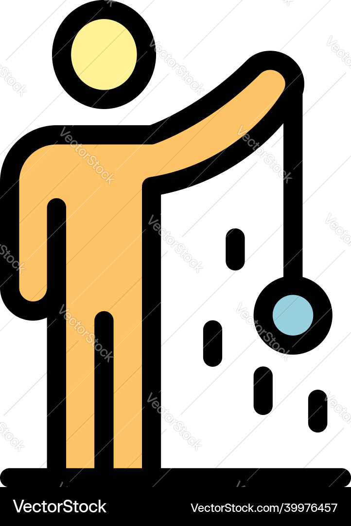 Man take sphere on wire icon color outline Vector Image