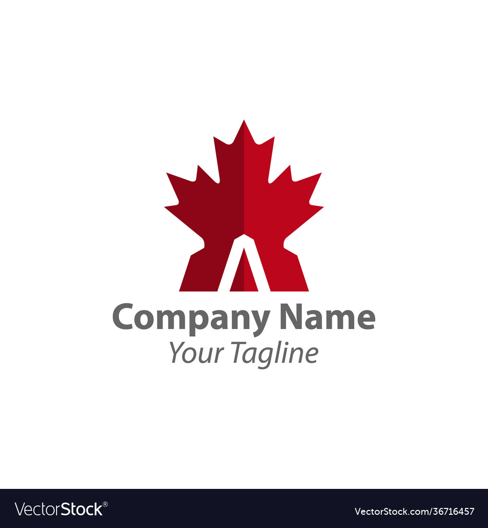 Maple leaf logo template icon Royalty Free Vector Image
