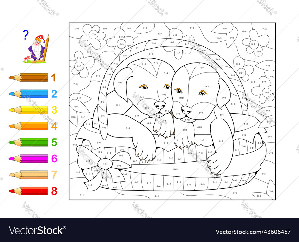 Math education for little children coloring book Vector Image
