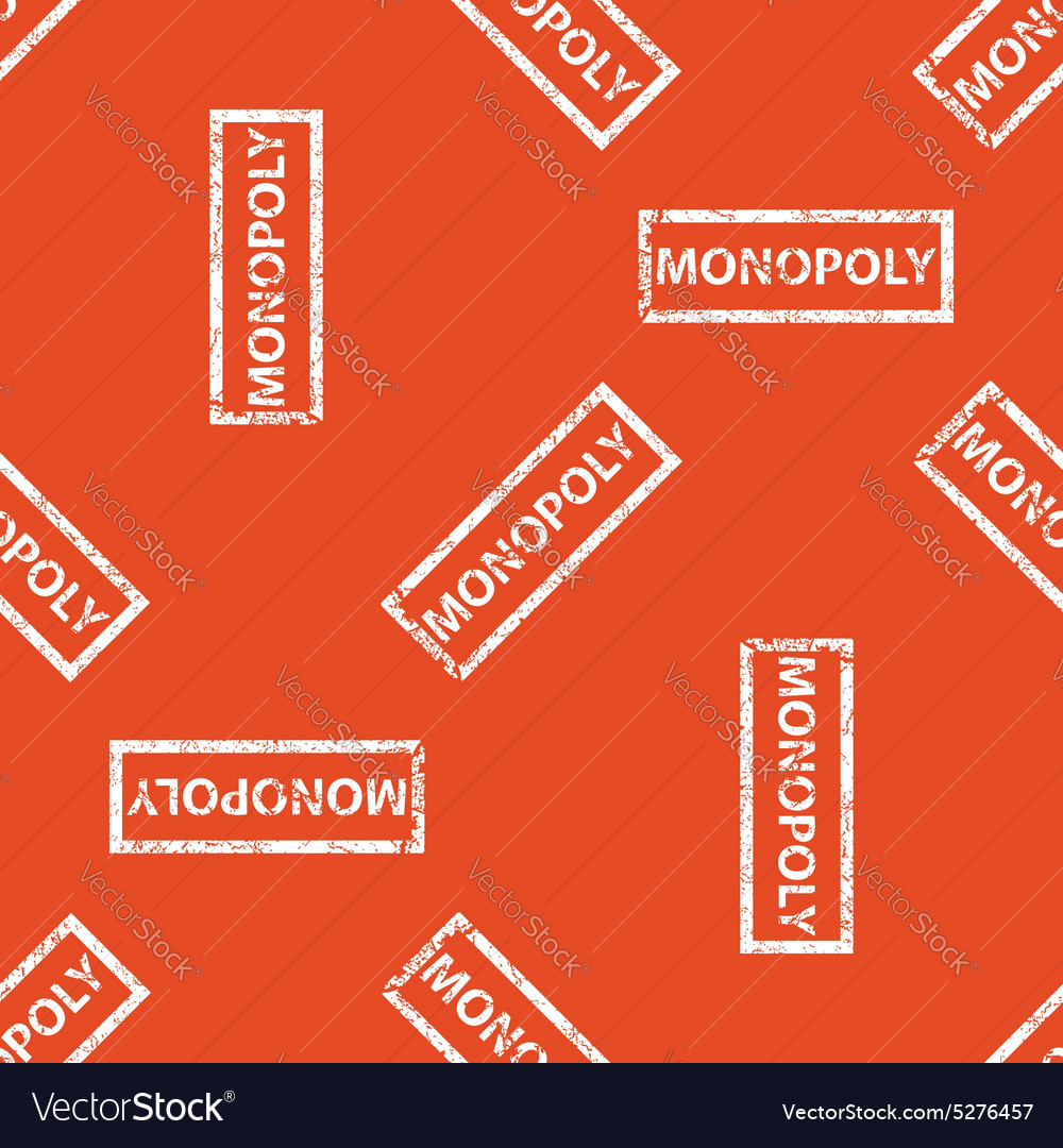 Orange monopoly stamp pattern Royalty Free Vector Image
