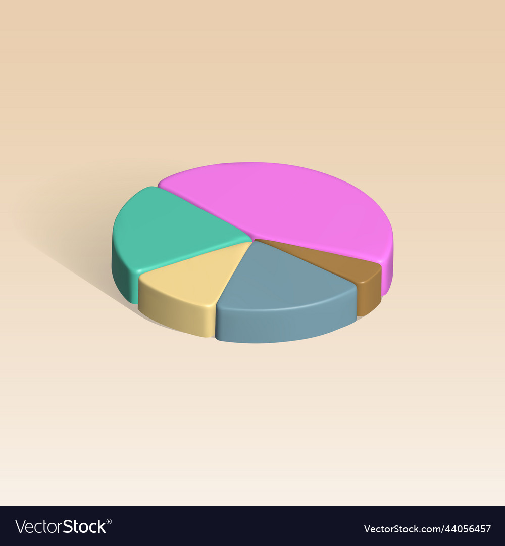 Pie chart 3d icon chart 3d Royalty Free Vector Image