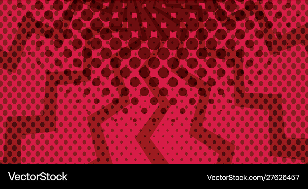Red color sunburst pop art background Royalty Free Vector