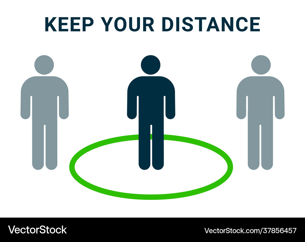Social distance icon keep people Royalty Free Vector Image