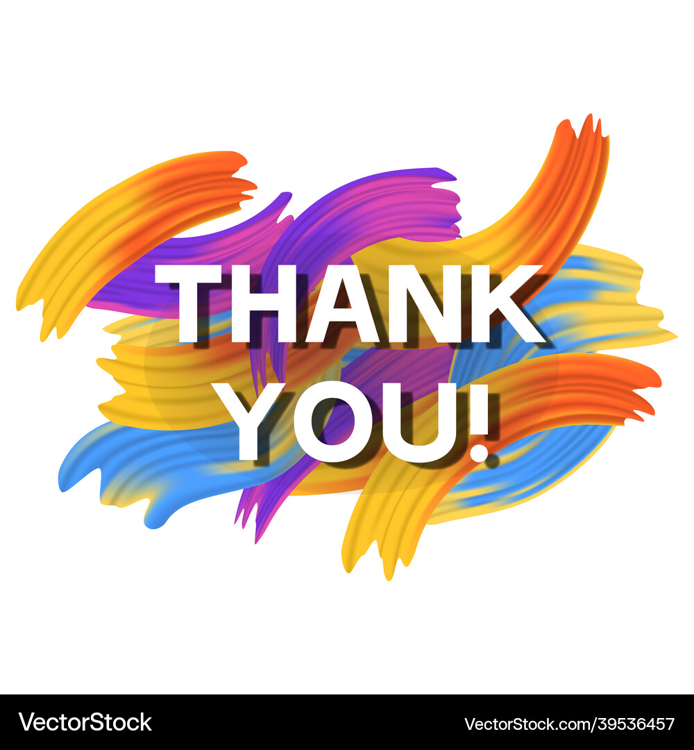 Stylish bright creative text thank you on a white Vector Image