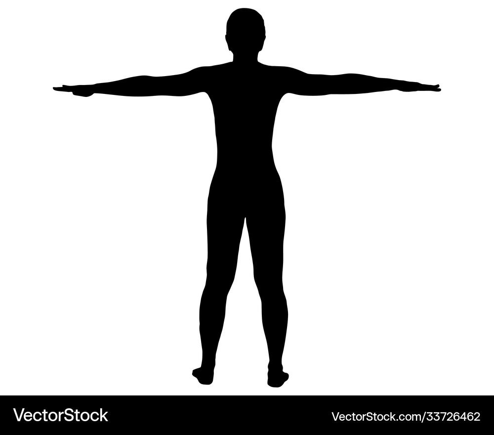 Back view woman with outstretched arms Royalty Free Vector