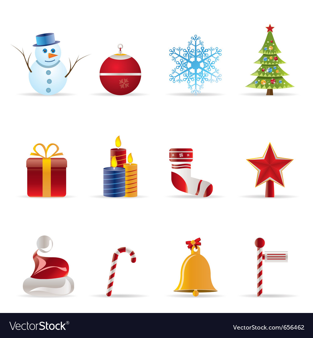 Beautiful christmas and winter icons Royalty Free Vector