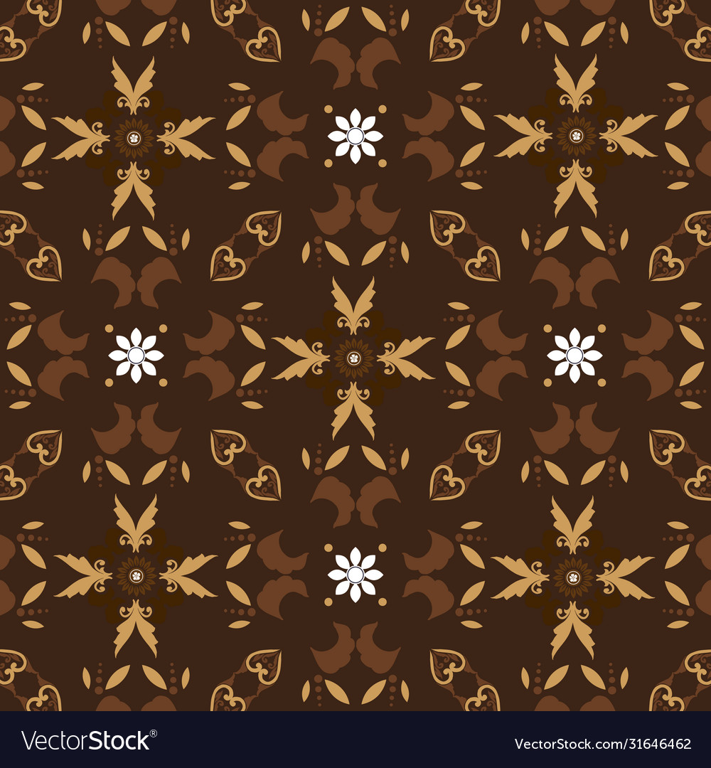 Beautiful flower pattern on central java batik Vector Image