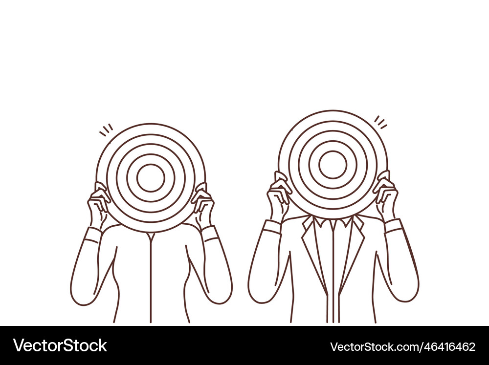 Businesspeople with targets on faces Royalty Free Vector