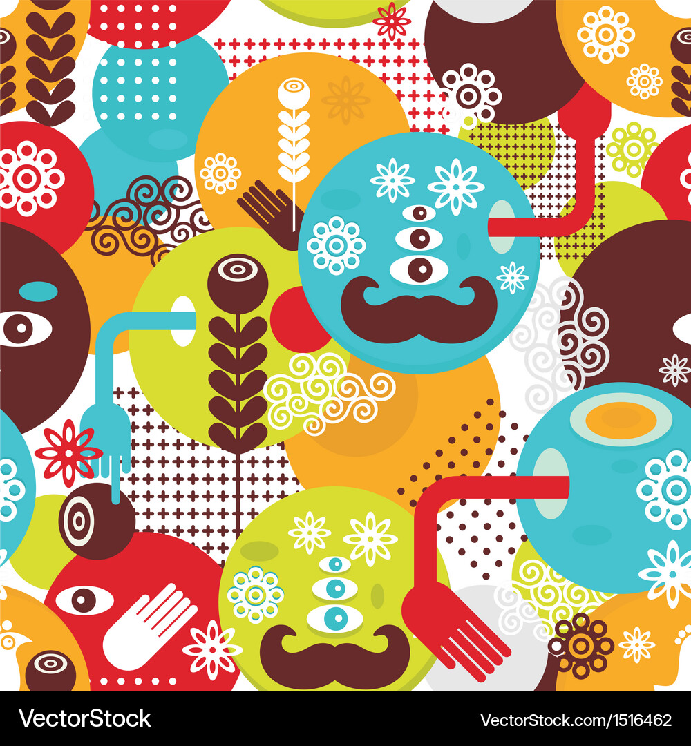 Colorful spring monsters seamless pattern Vector Image