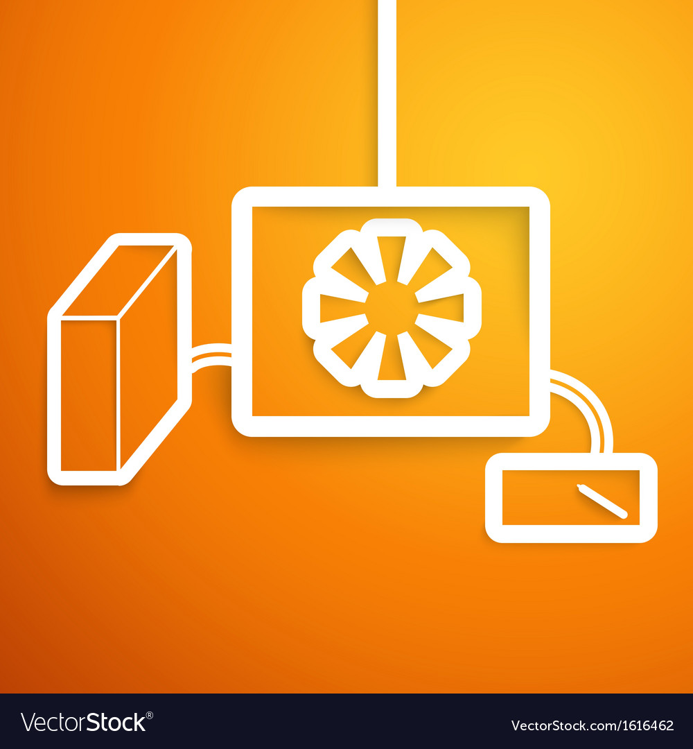 Computer screen and table background set Vector Image