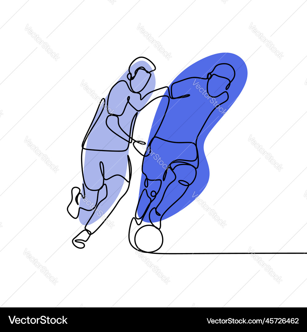 Continuous line drawing of running soccer Vector Image