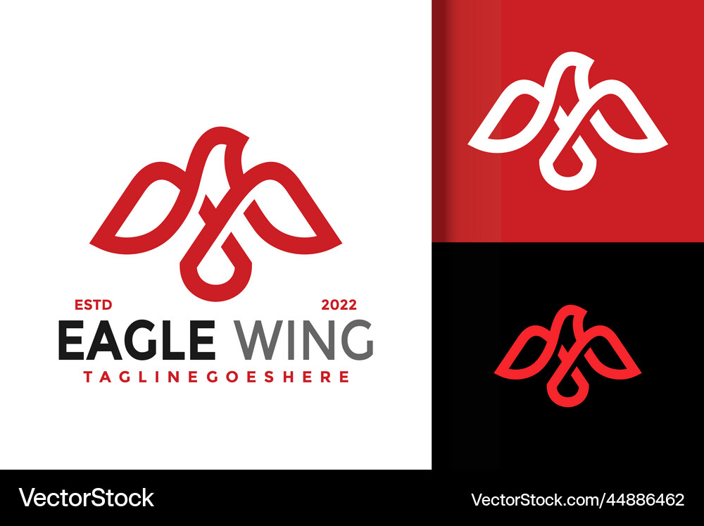 Eagle wings logo design brand identity logos Vector Image