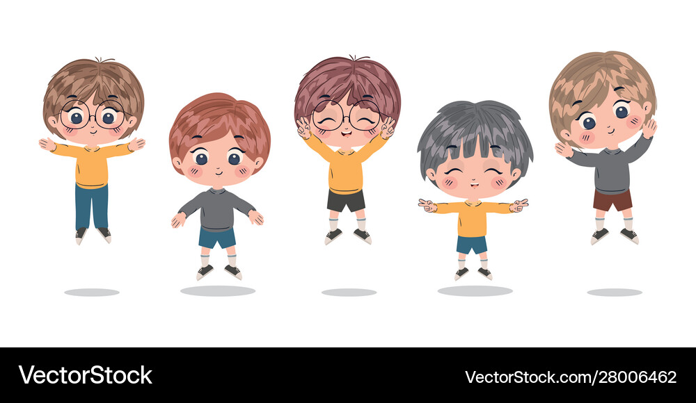 Happy boys cartoons design Royalty Free Vector Image
