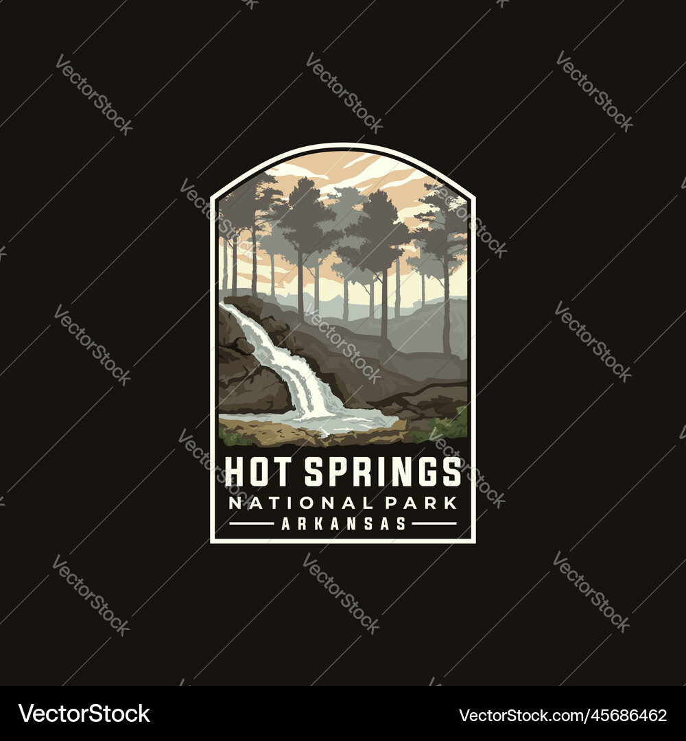 Hot springs national park template Royalty Free Vector Image