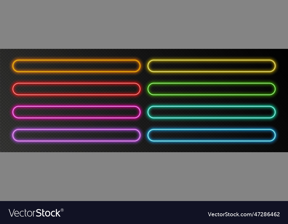Neon rounded rectangle frames vibrant glowing Vector Image