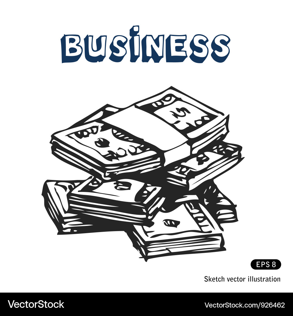 Packs of dollar banknotes Royalty Free Vector Image