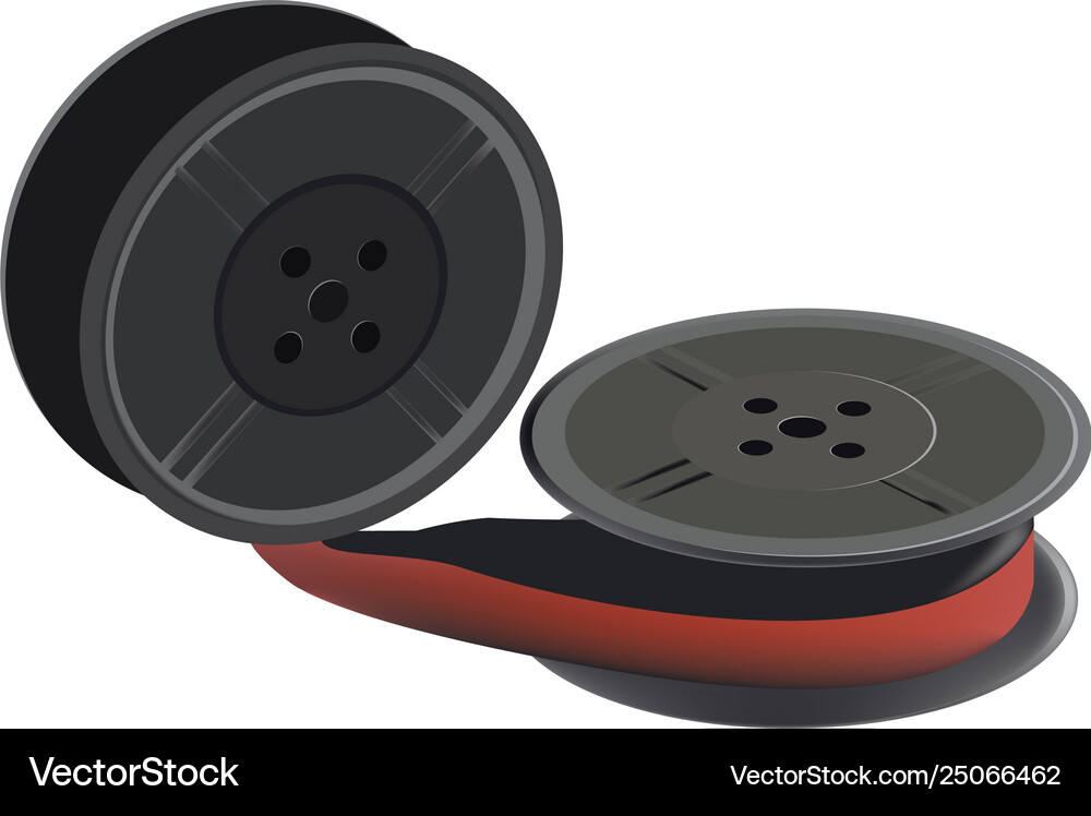 Red and black two-tone typewriter ribbon Vector Image