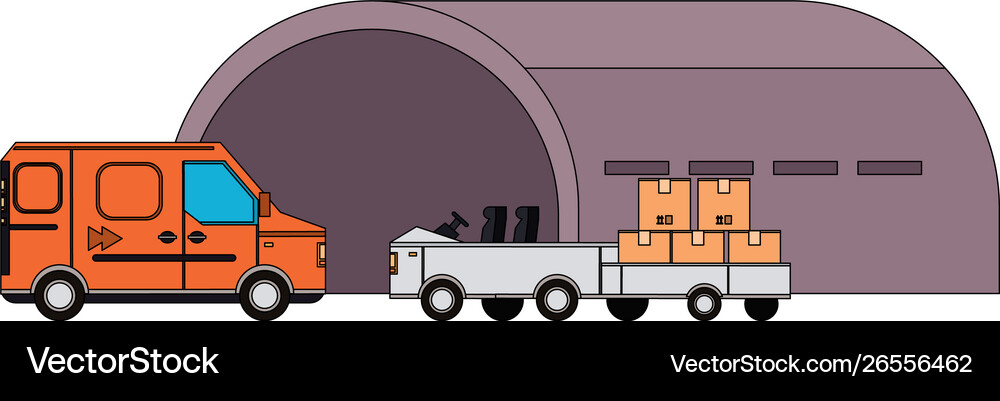 Shipping logistic delivery cargo cartoon Vector Image