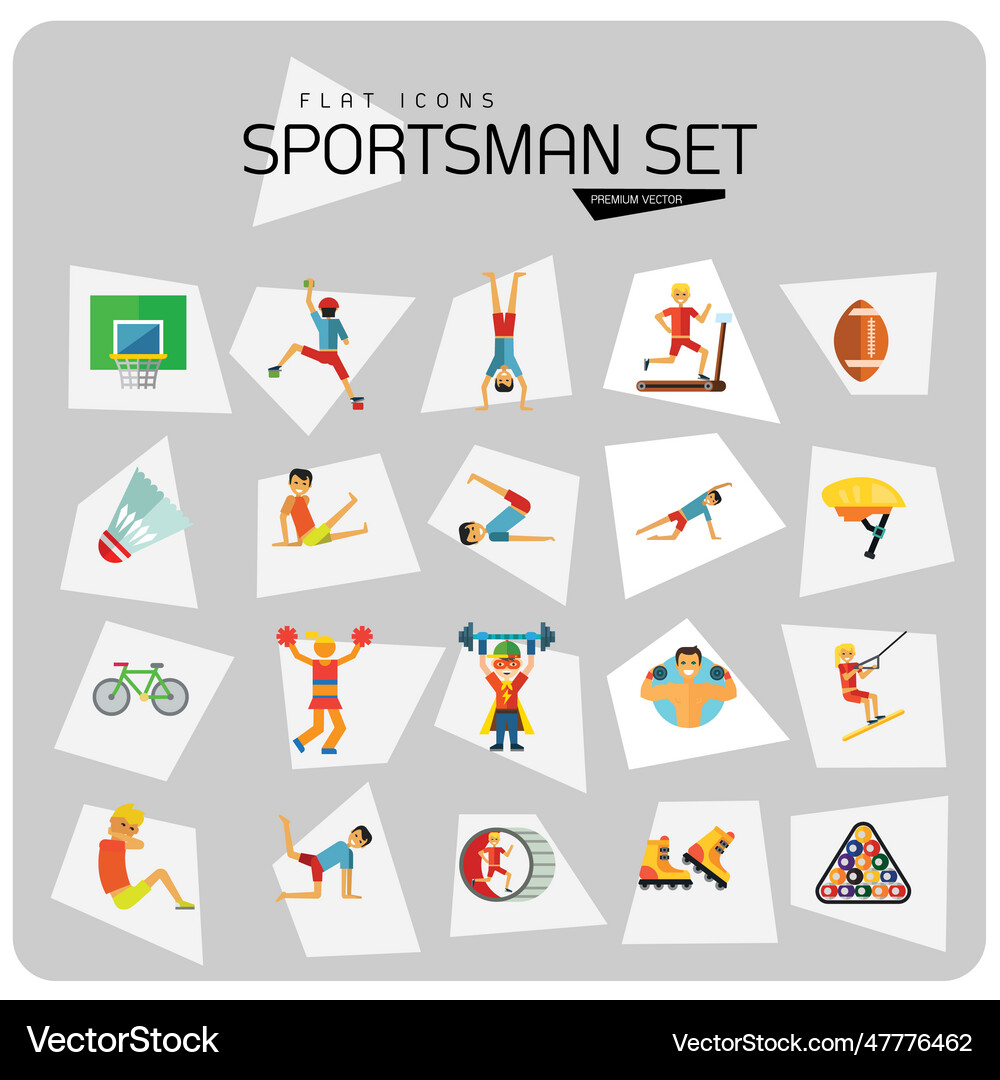 Sportsman icons set Royalty Free Vector Image - VectorStock