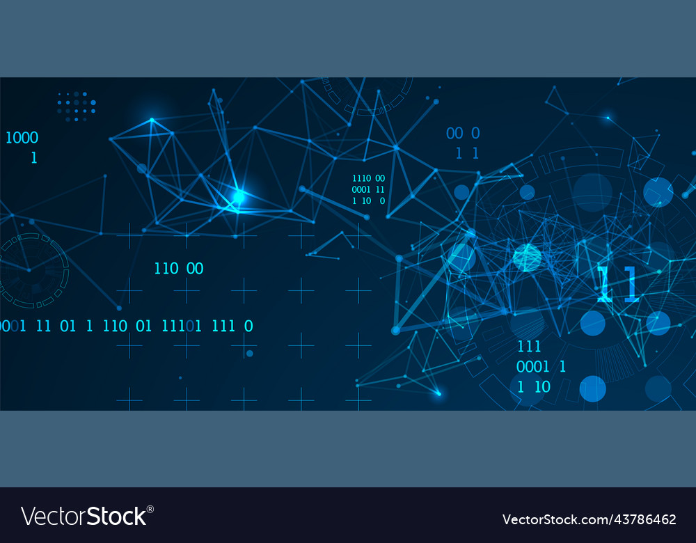 Technology Background With Plexus Effect Big Data Vector Image