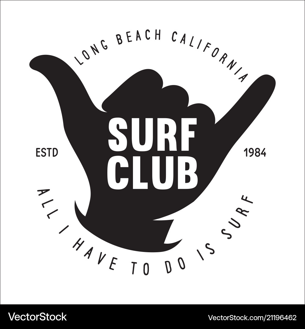 Vintage surfing emblem for web design or print Vector Image