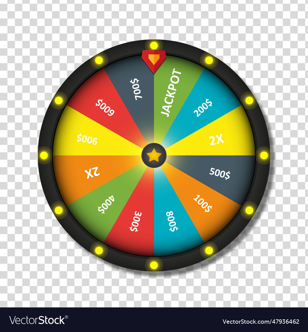 Wheel of fortune 3d object isolated on white Vector Image