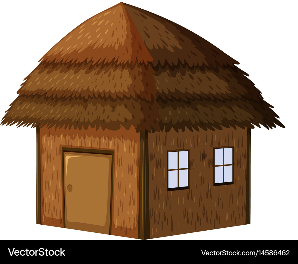 Wooden hut on white background Royalty Free Vector Image