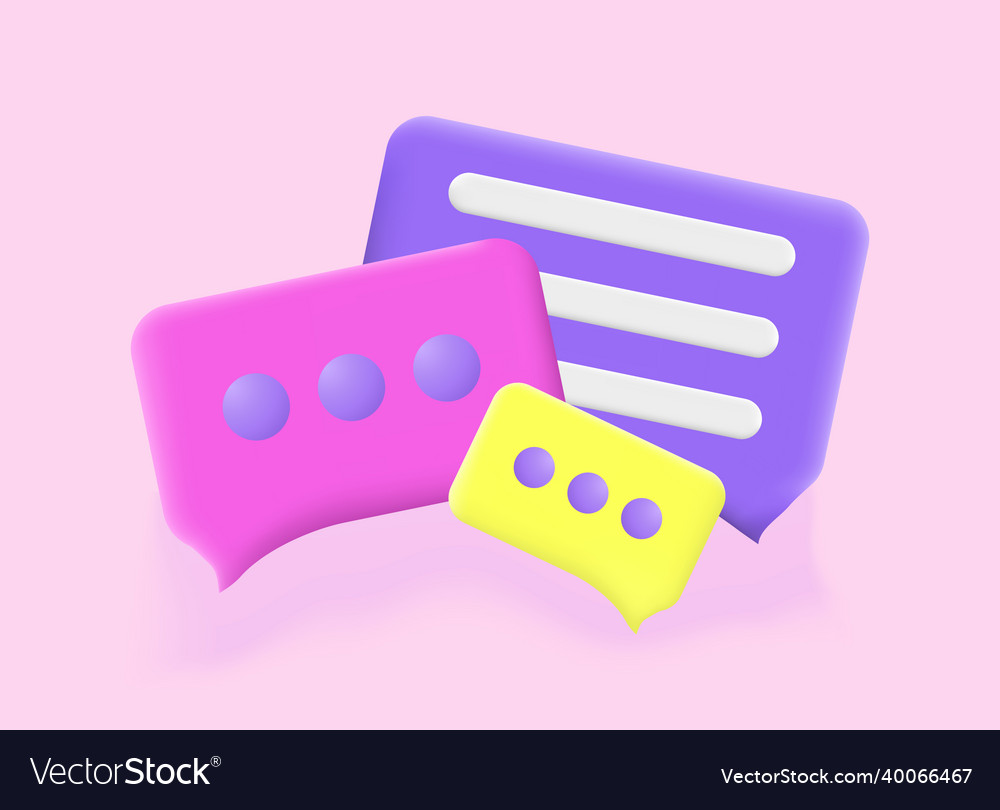 3d chat bubble Royalty Free Vector Image - VectorStock
