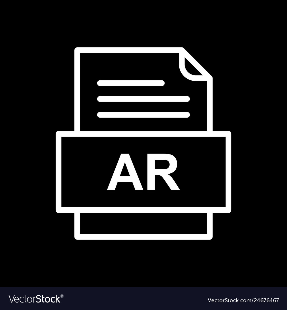 Ar file document icon Royalty Free Vector Image