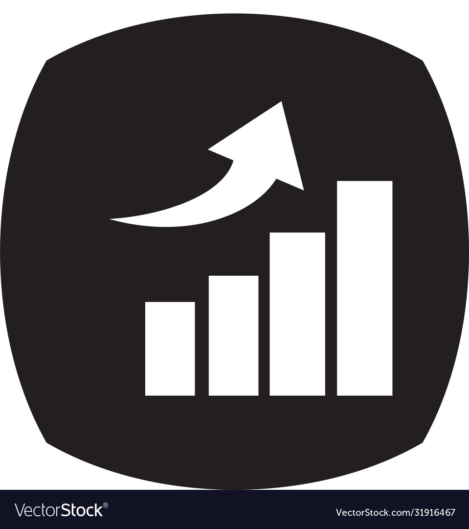 Business graph growth progress blue arrow i Vector Image Business graph growth progress blue arrow i Vector Image