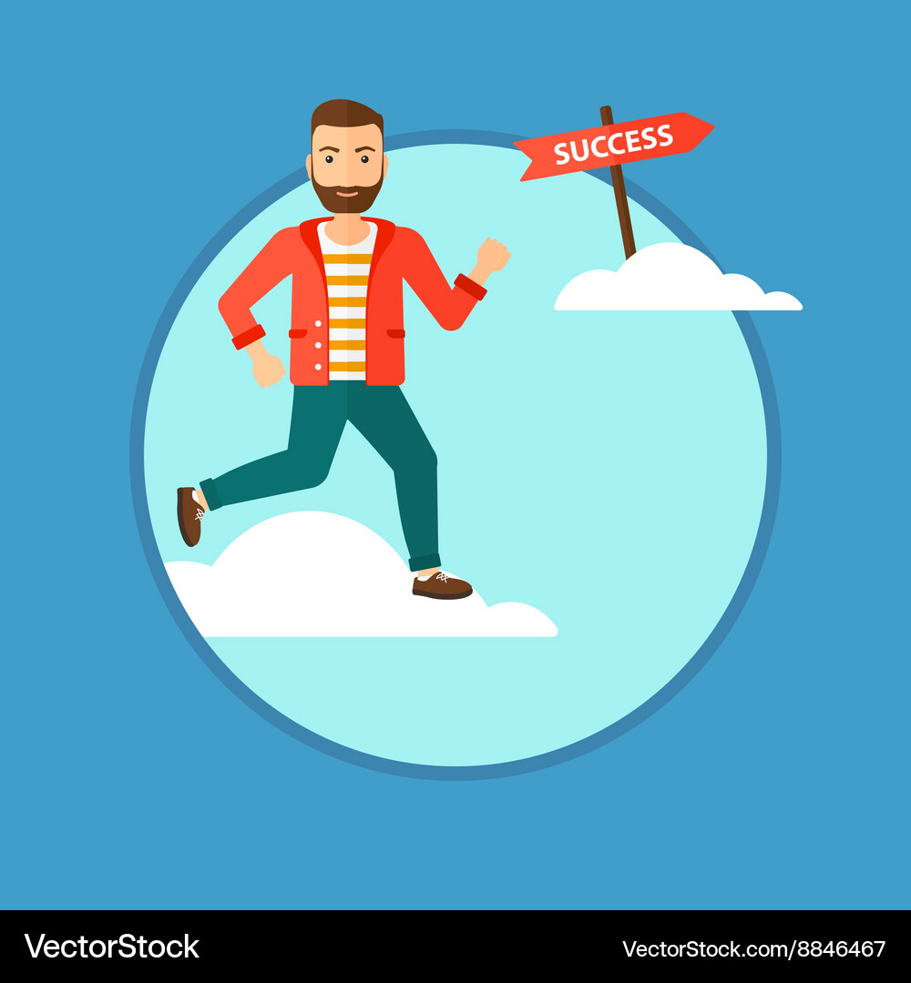 Businessman moving to success Royalty Free Vector Image