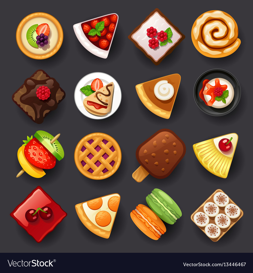 Dessert icon set-2 Royalty Free Vector Image - VectorStock