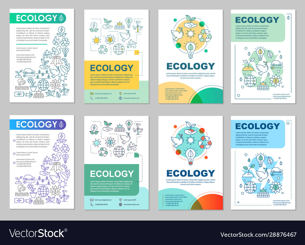Ecology brochure layout Royalty Free Vector Image
