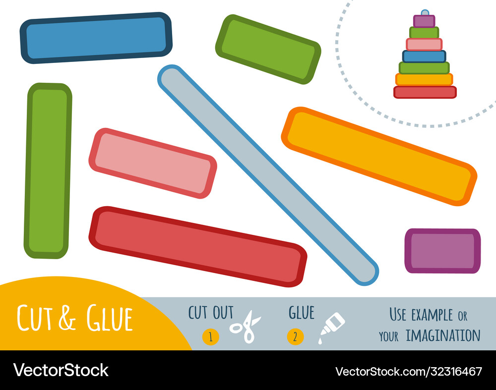 Education paper game for children pyramid Vector Image