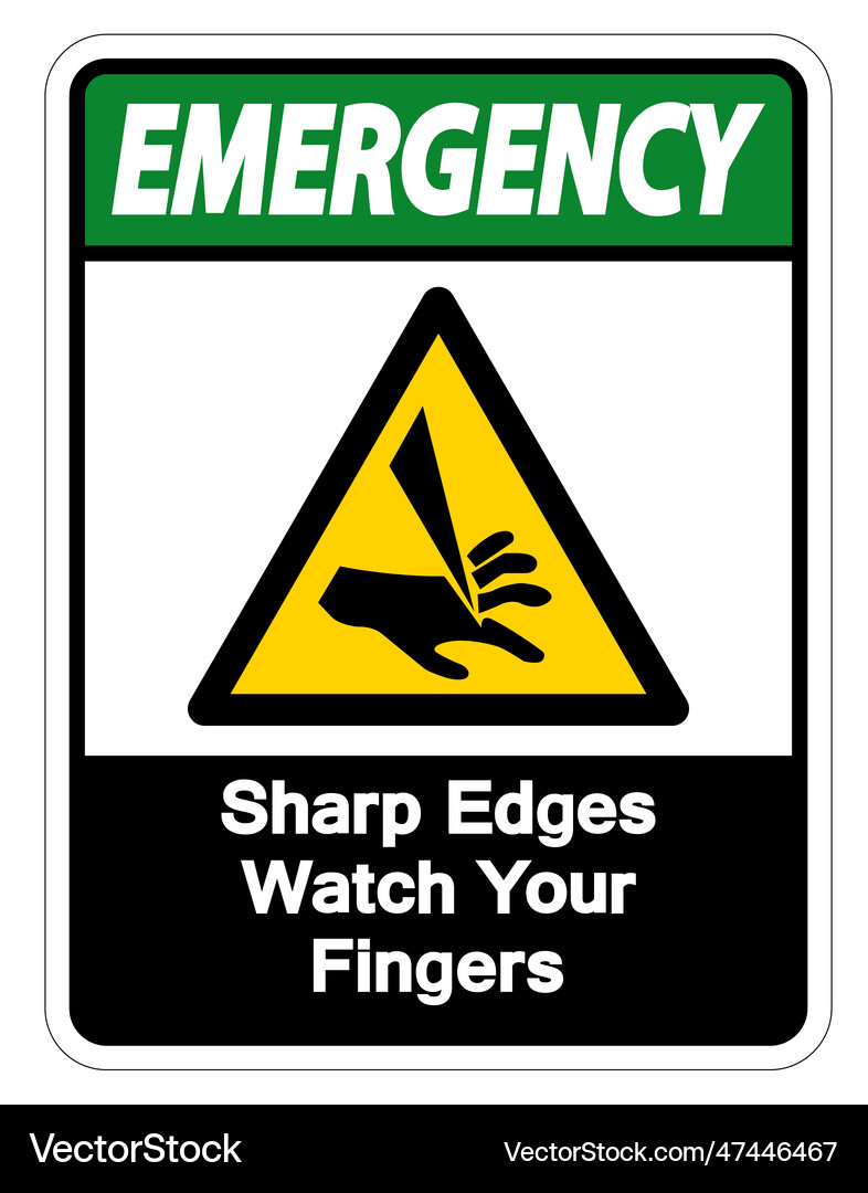 Emergency sharp edges watch your fingers symbol Vector Image
