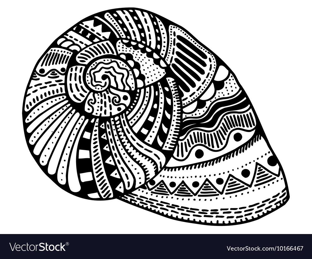 Entangle stylized shell Royalty Free Vector Image