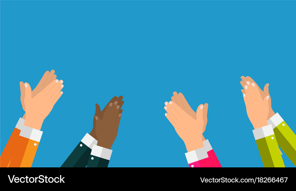 Flat concept of success applause hands clapping Vector Image