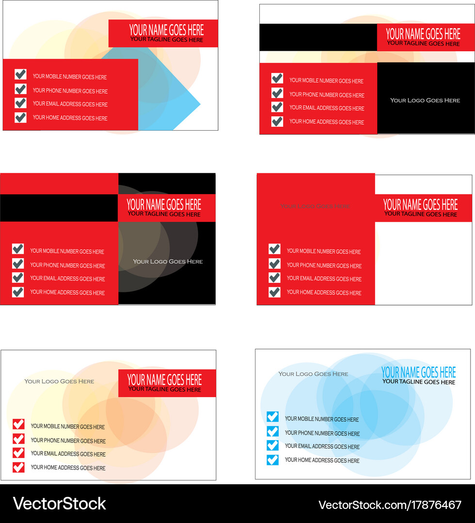Fresh business card collection set template Vector Image