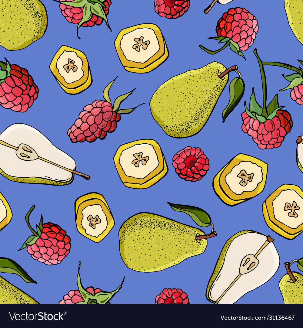 Fruit seamless pattern Royalty Free Vector Image