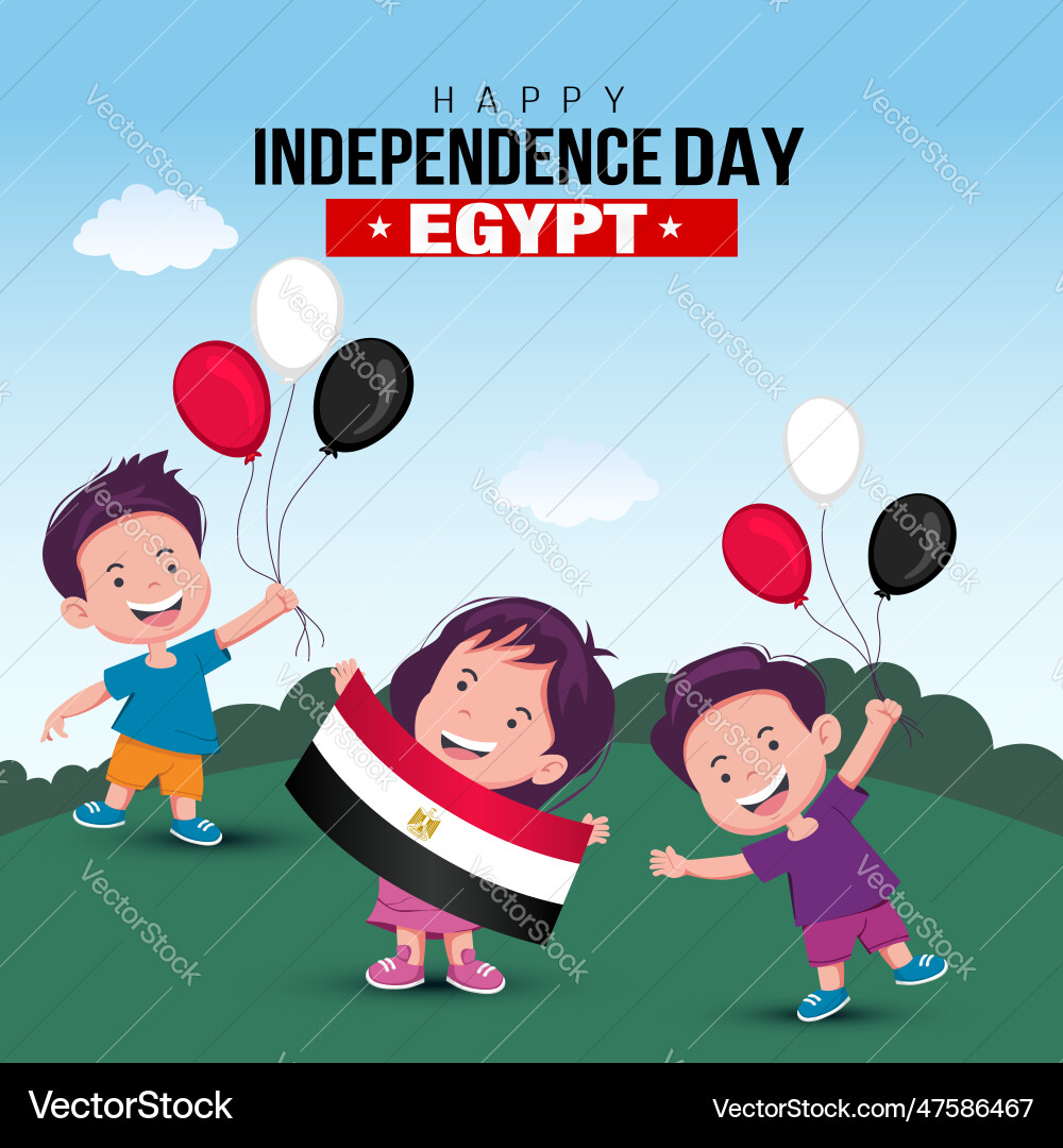 Happy independence day egypt greetings with Vector Image