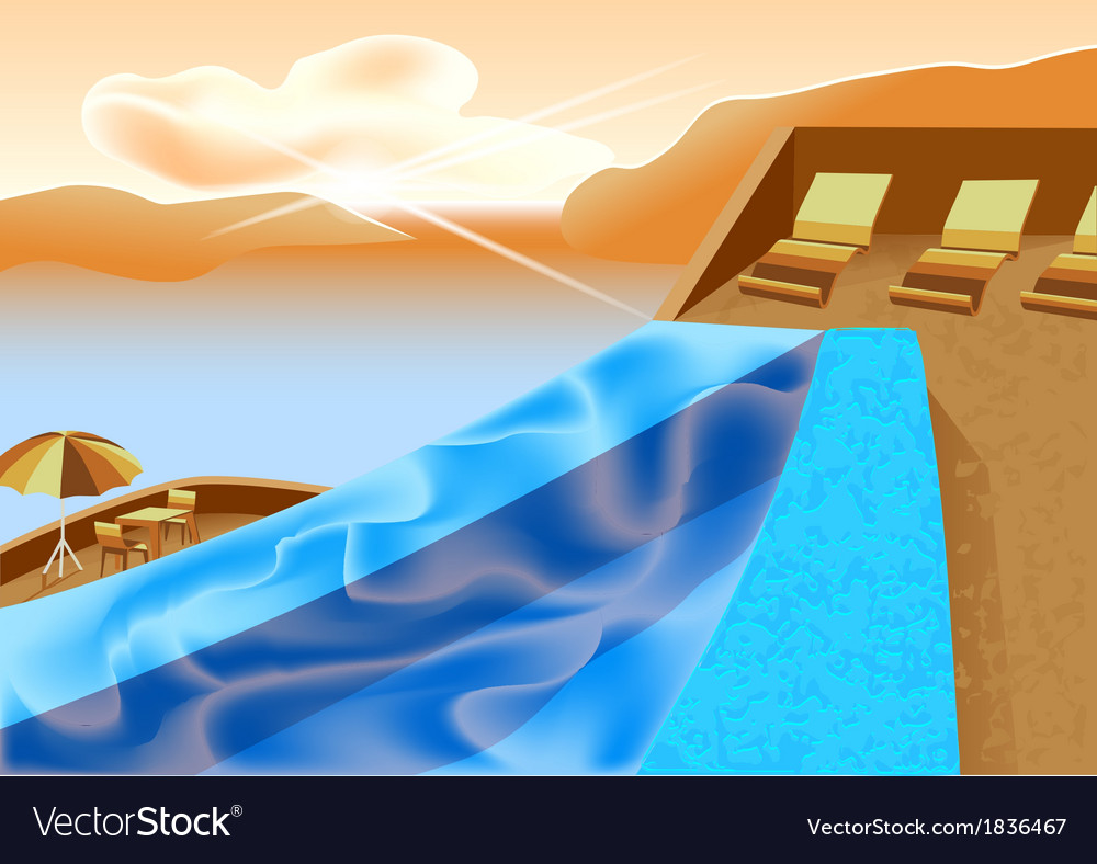 Infinity pool Royalty Free Vector Image - VectorStock