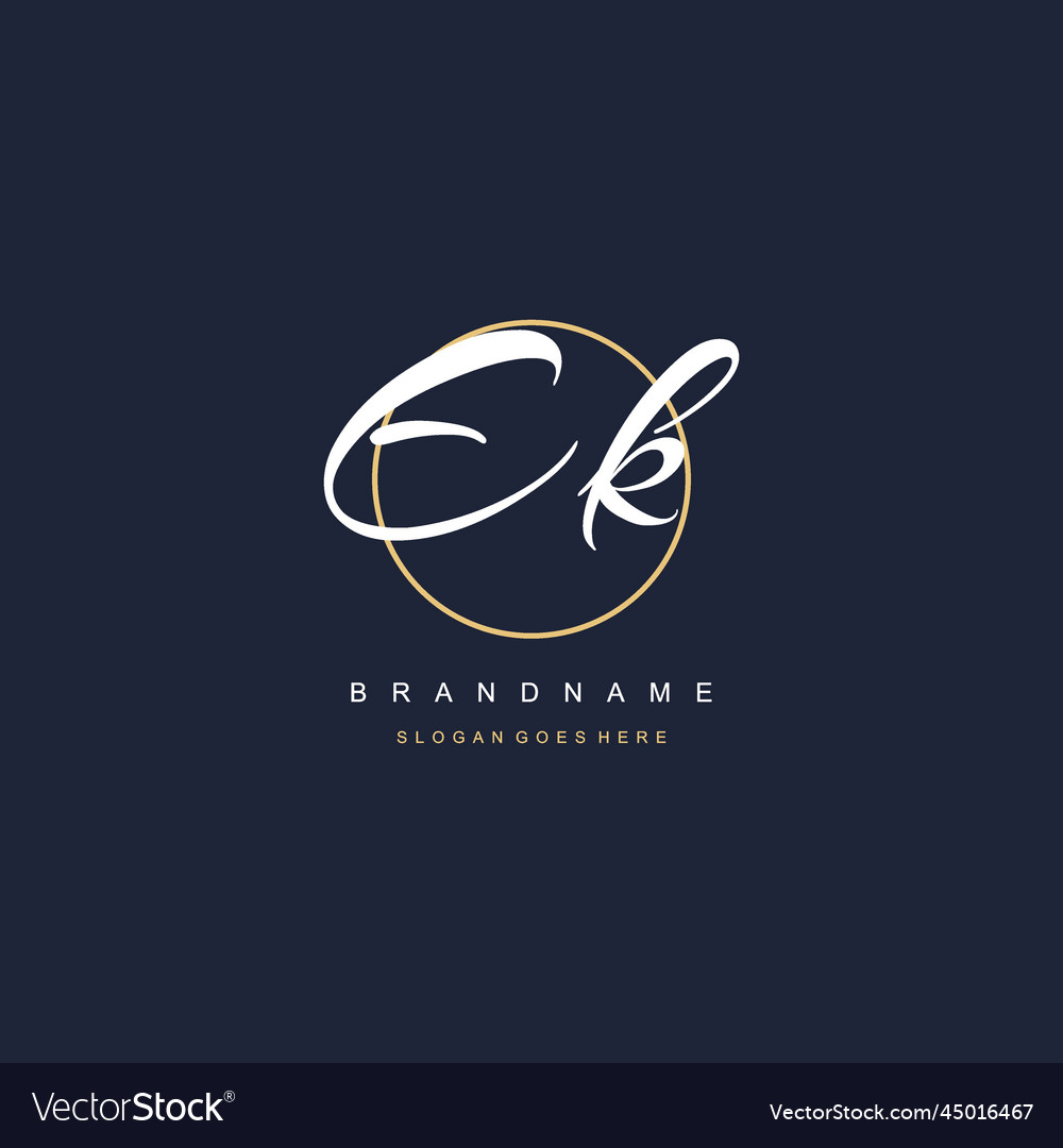 Initial letter ek logo monogram feminine style Vector Image