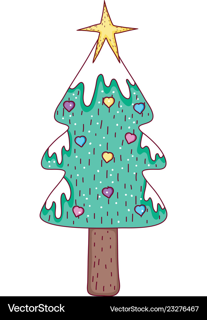 Merry christmas tree icon Royalty Free Vector Image