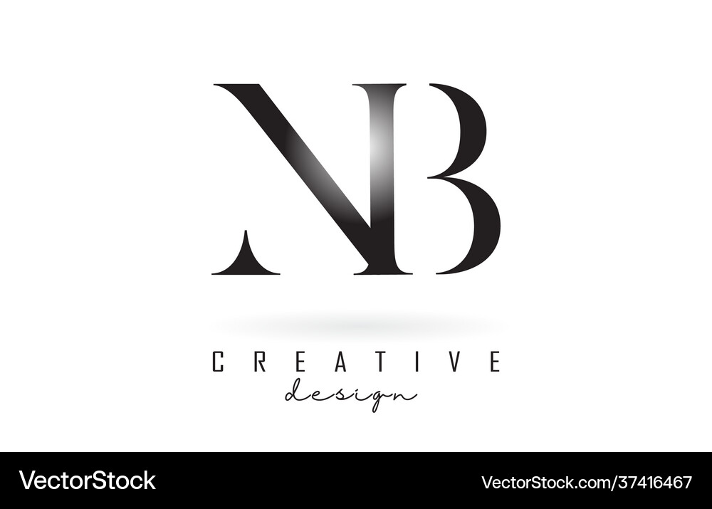 Nb n b letter design logo logotype concept Vector Image
