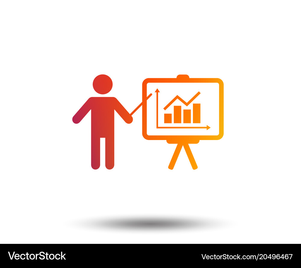 Presentation billboard sign icon diagram symbol Vector Image