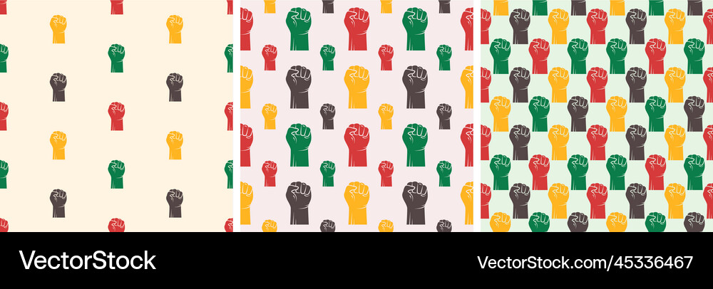 Set of black history month seamless pattern Vector Image