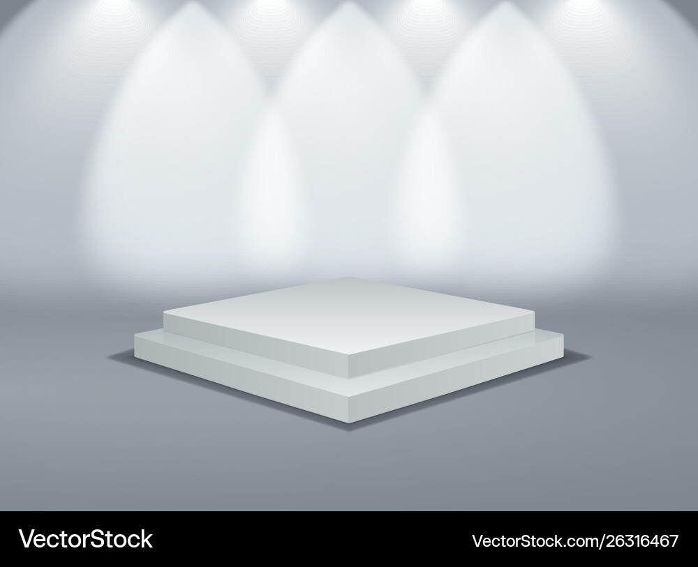 Square illuminated podium stage pedestals winner Vector Image