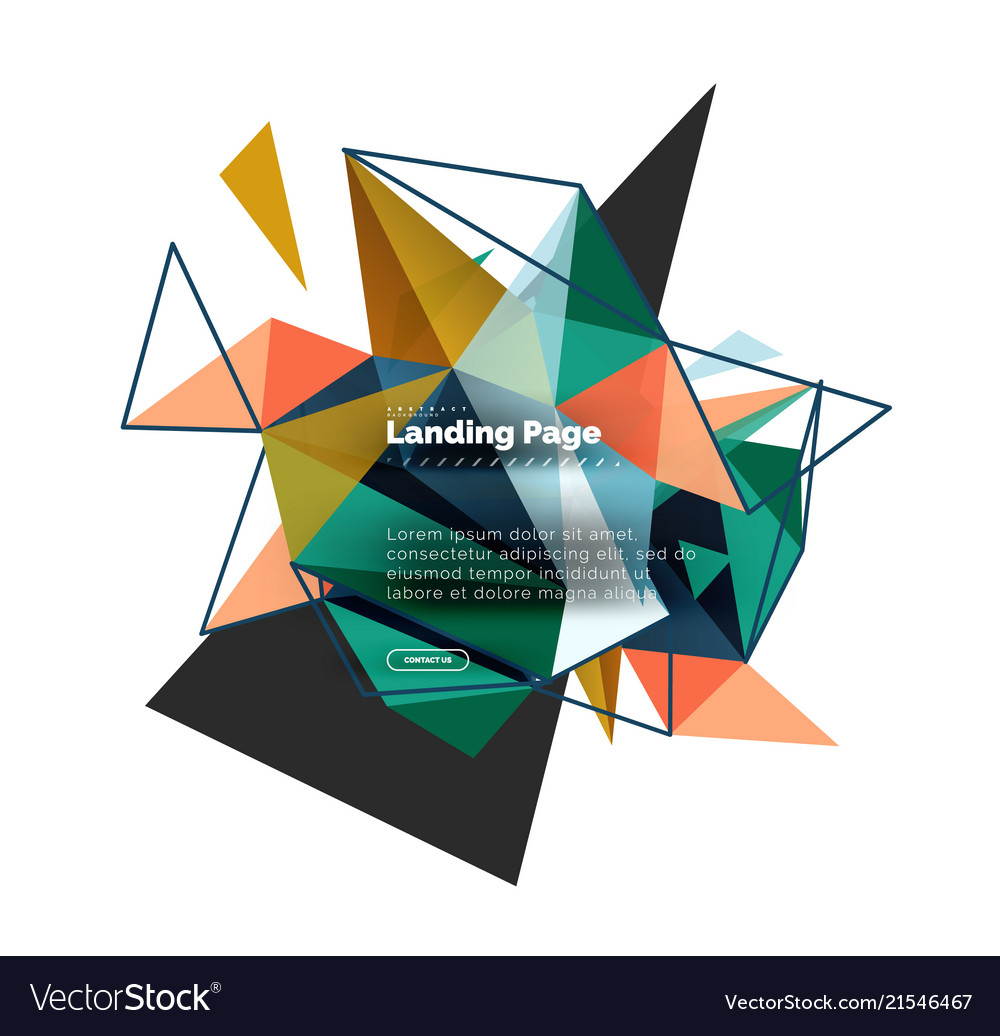 Triangular design abstract background landing Vector Image