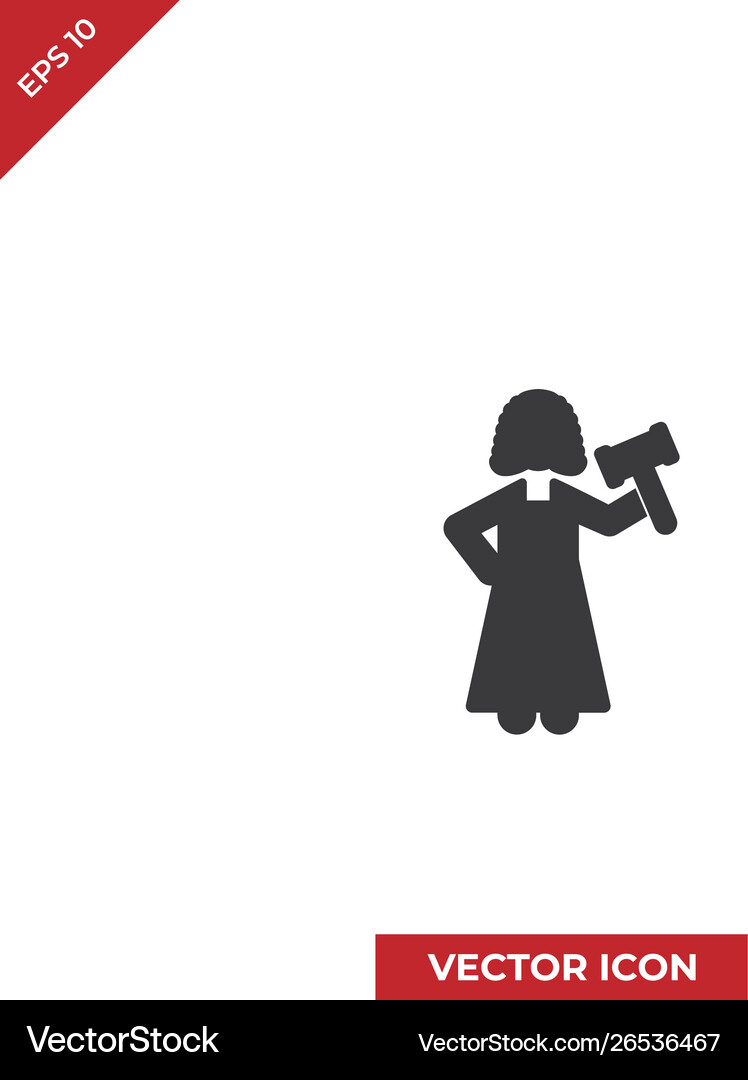 Woman judge icon Royalty Free Vector Image - VectorStock