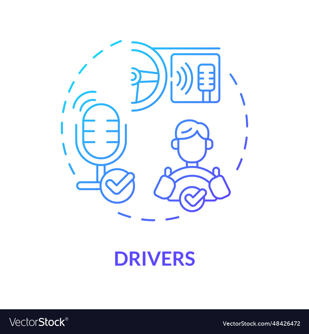 2d drivers gradient icon concept Royalty Free Vector Image